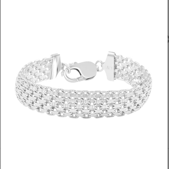 Jewelry | Italian Sterling Silver Bismark Domed Slash Cut Bracelet 70 ...